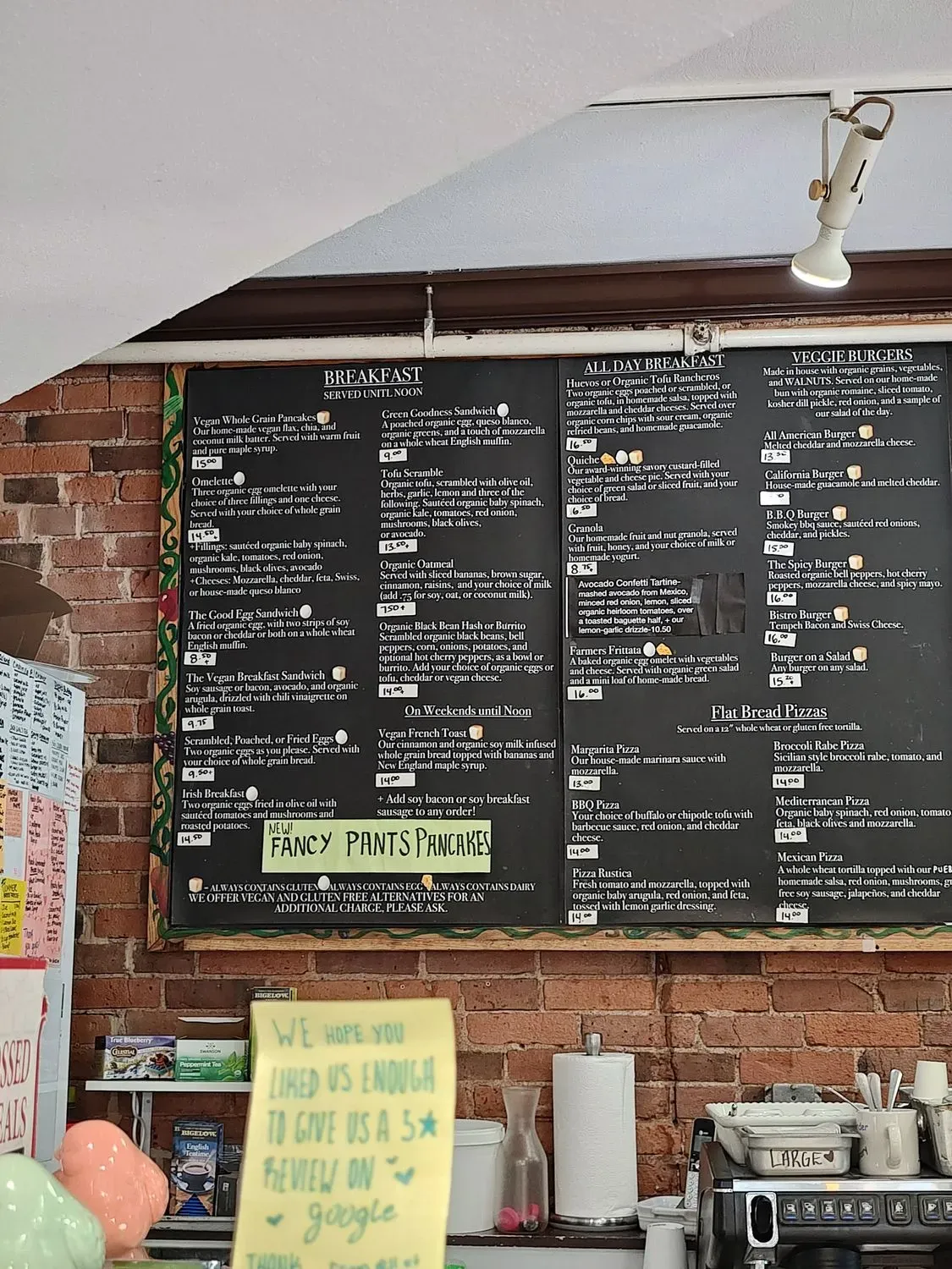 Claire's Corner Copia Menu - Updated October 2025