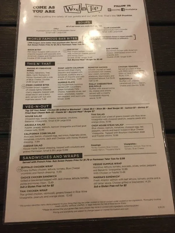 Wood-n-Tap - Farmington Menu - Updated October 2025