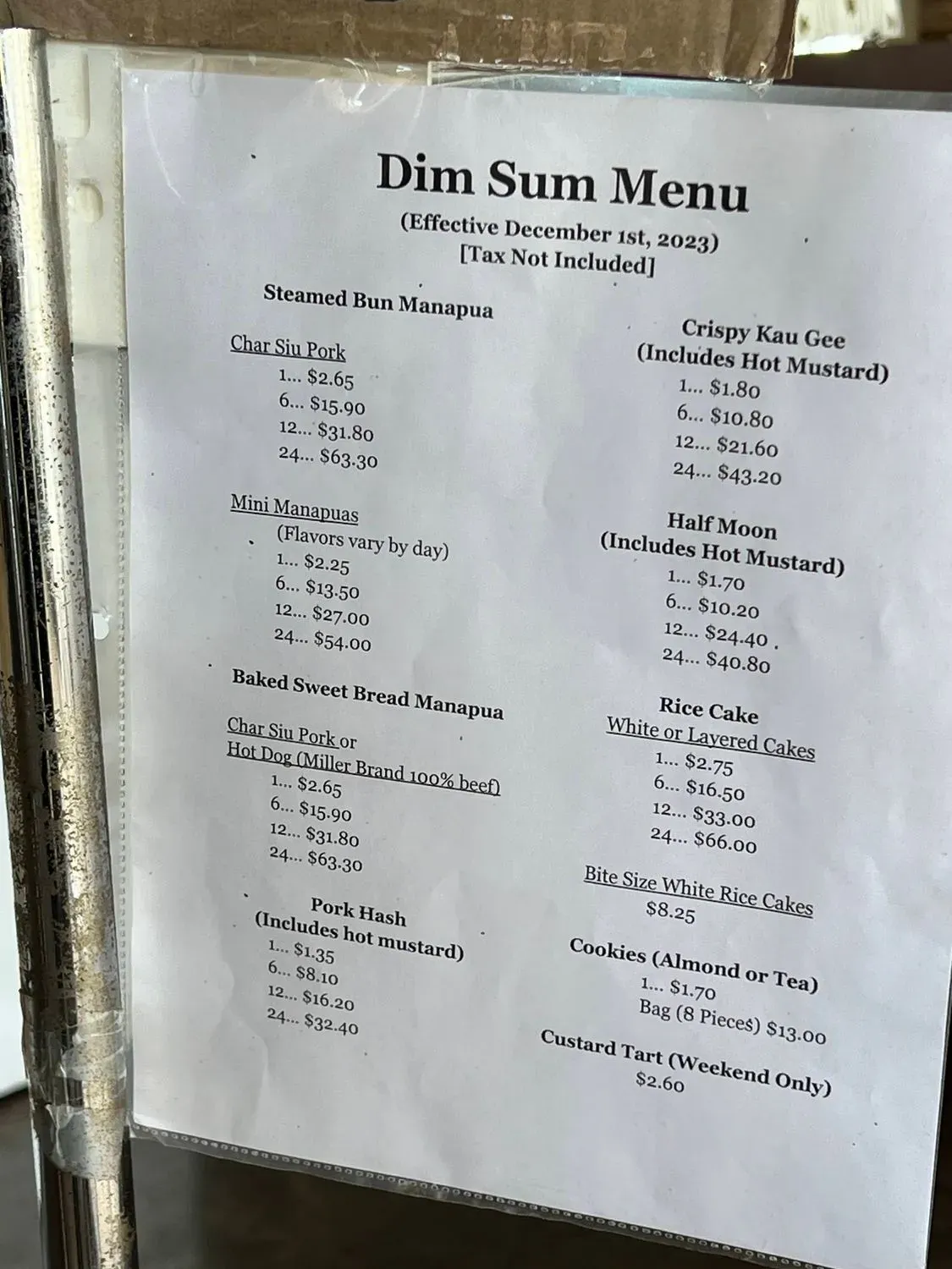 Chun Wah Kam Noodle Factory Menu - Updated October 2025