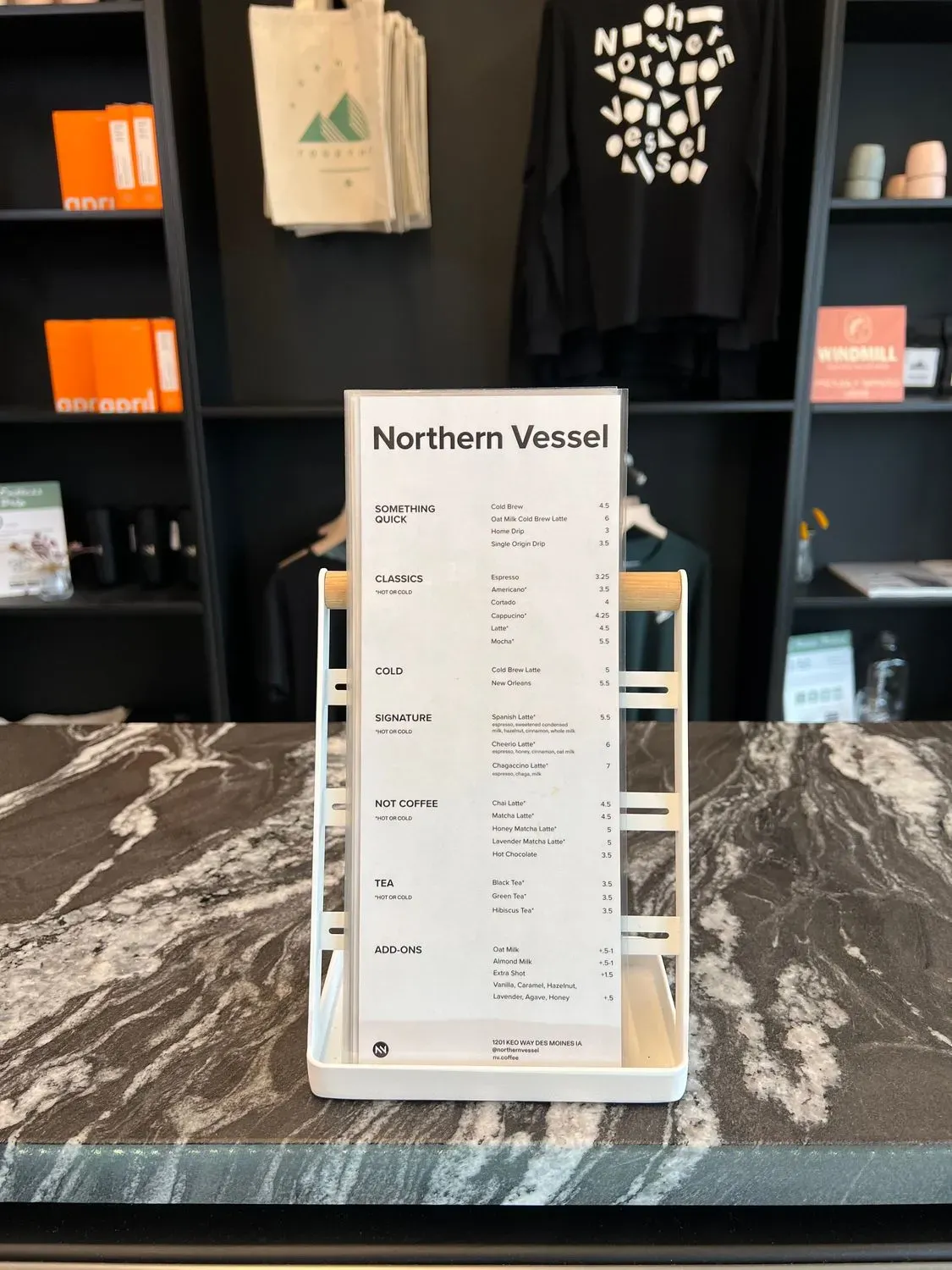 Northern Vessel Menu - Updated October 2025