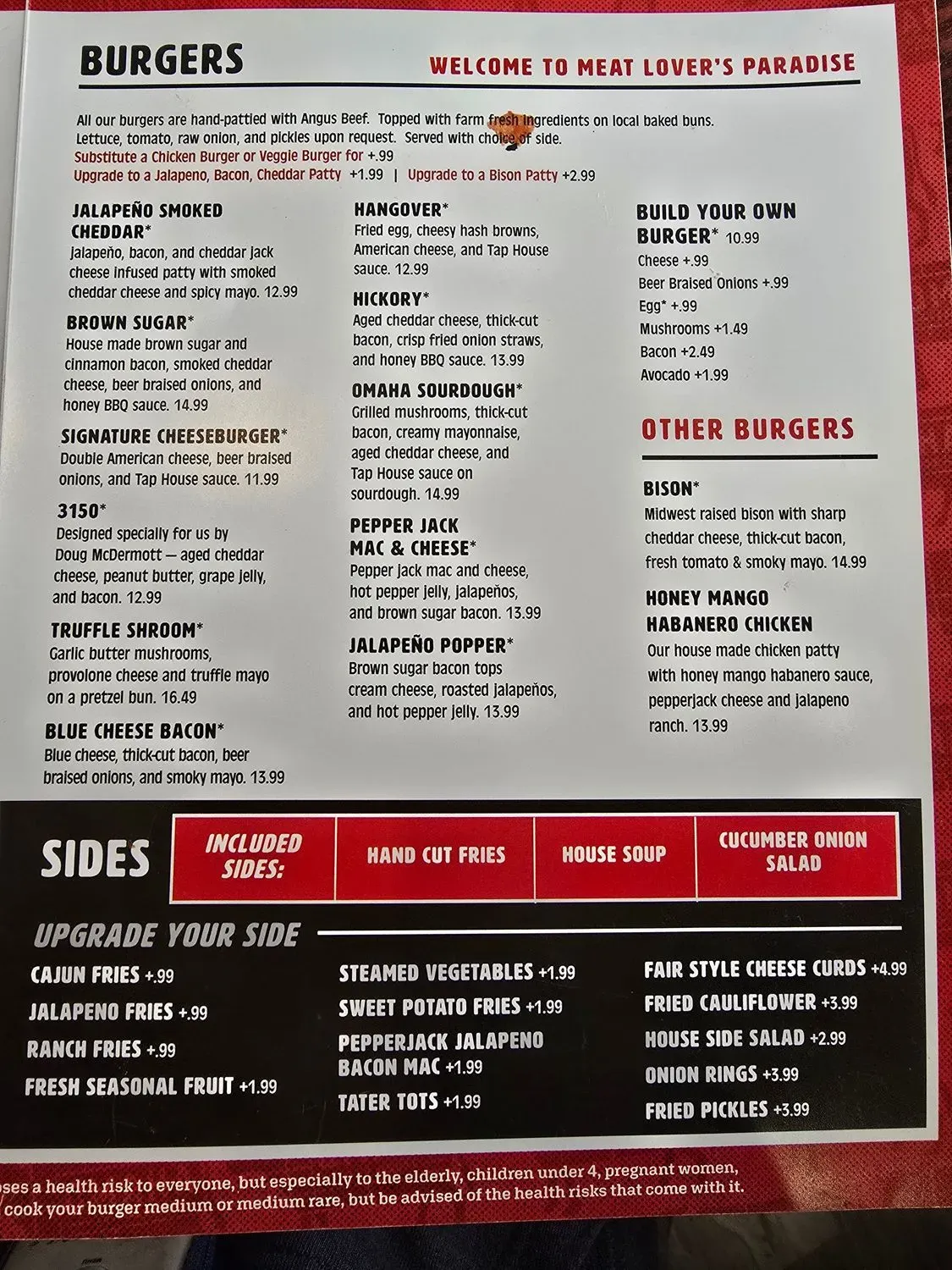 Omaha Tap House - Downtown Menu - Updated October 2025