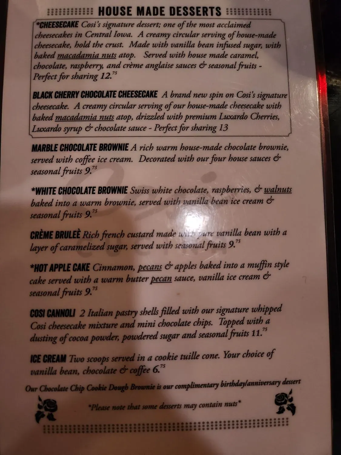 Cosi Cucina Italian Grill Menu - Updated October 2025