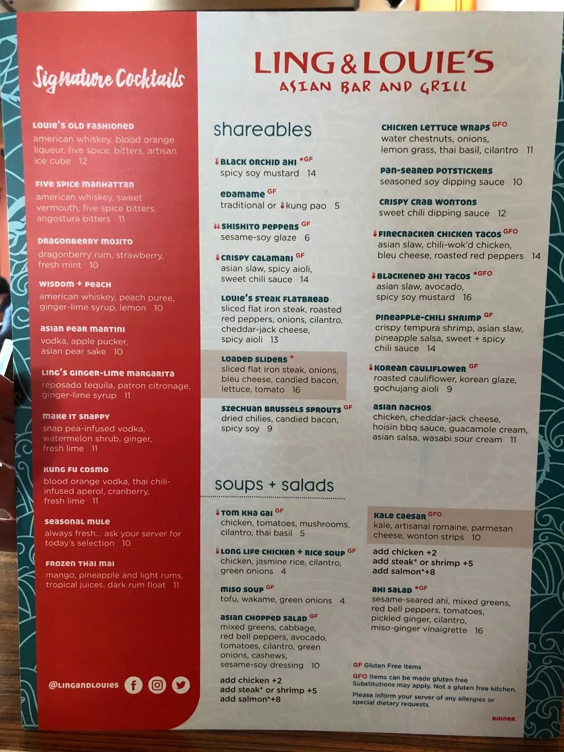 Ling & Louie's Asian Bar and Grill Menu - Updated October 2025
