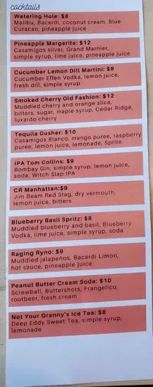 Raging Ryno's Menu | Cedar Rapids, IA | Checkle