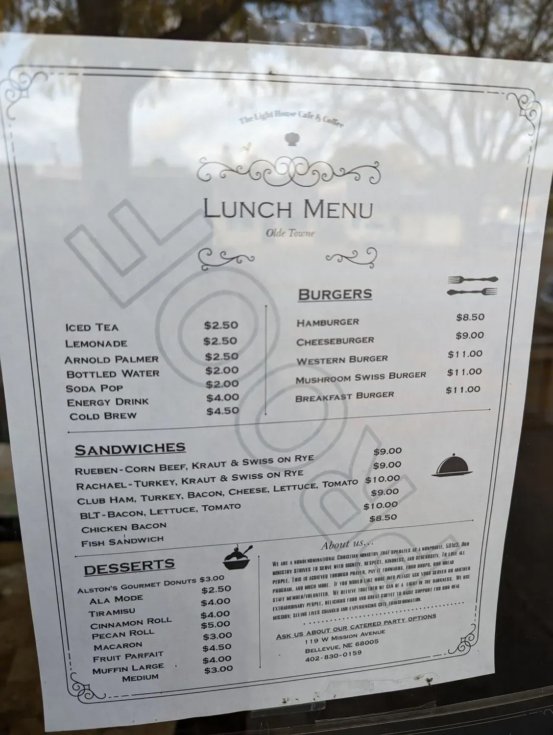 The Light House Cafe Menu - Updated October 2025