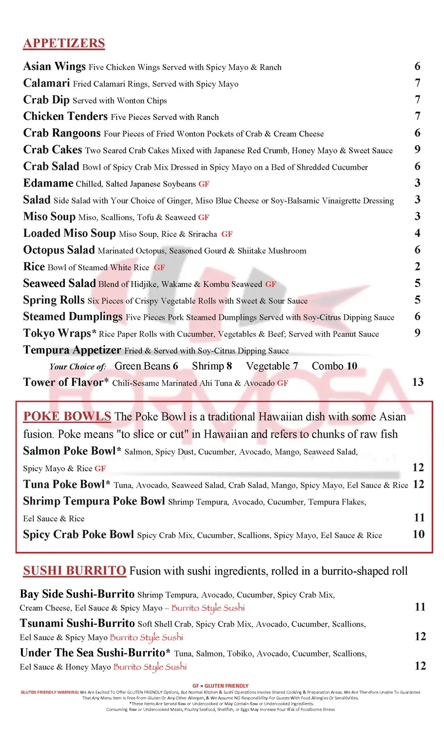 Formosa Menu - Updated October 2025