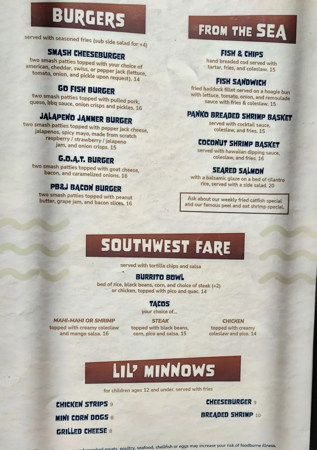 Go Fish Marina Bar & Grill Menu - Updated October 2025