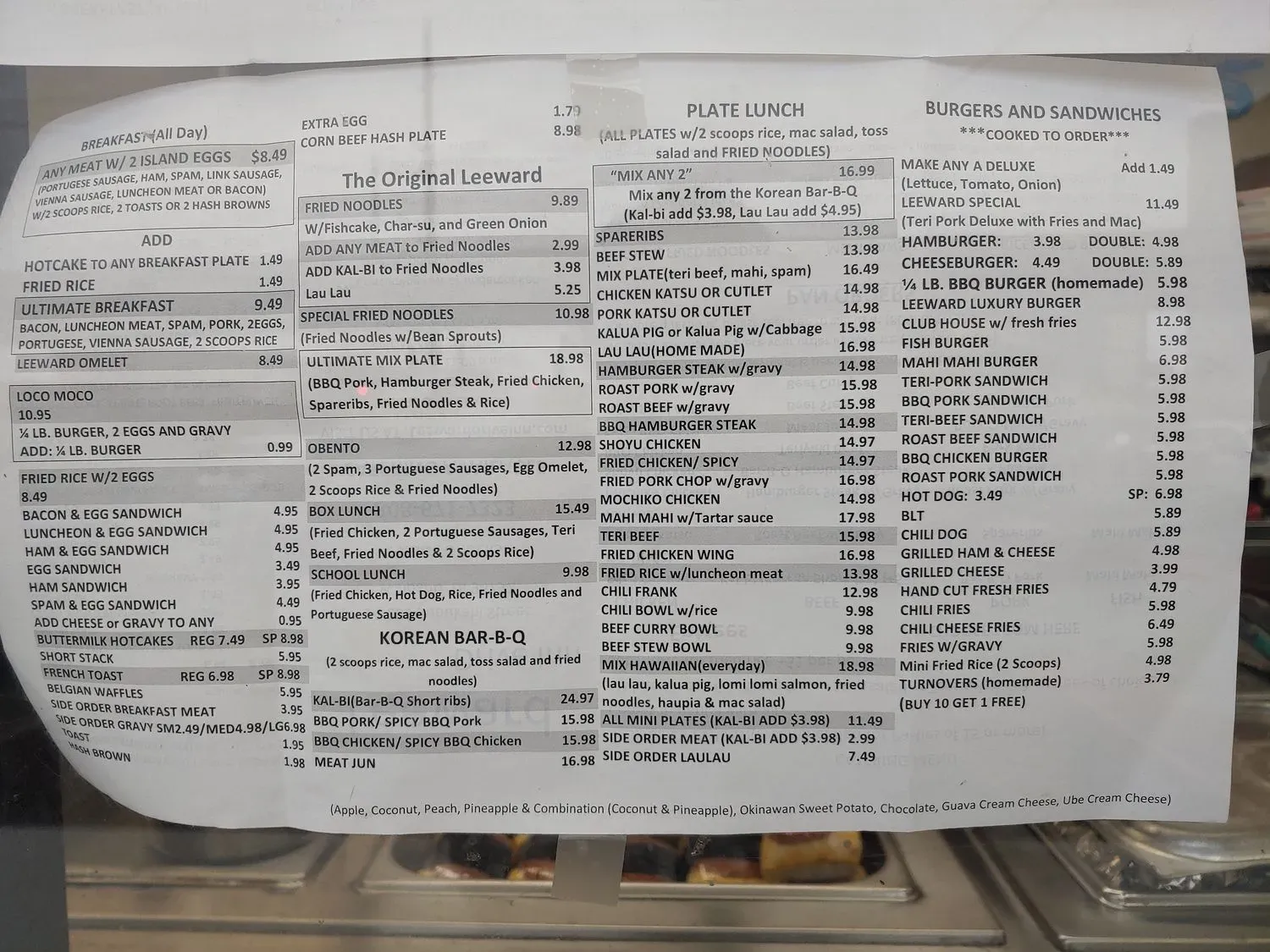 Leeward Drive-Inn Menu - Updated October 2025
