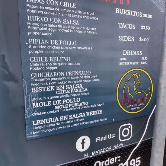 El Matador-Autentica Comida Mexicana Menu | Twin Falls, ID | Checkle