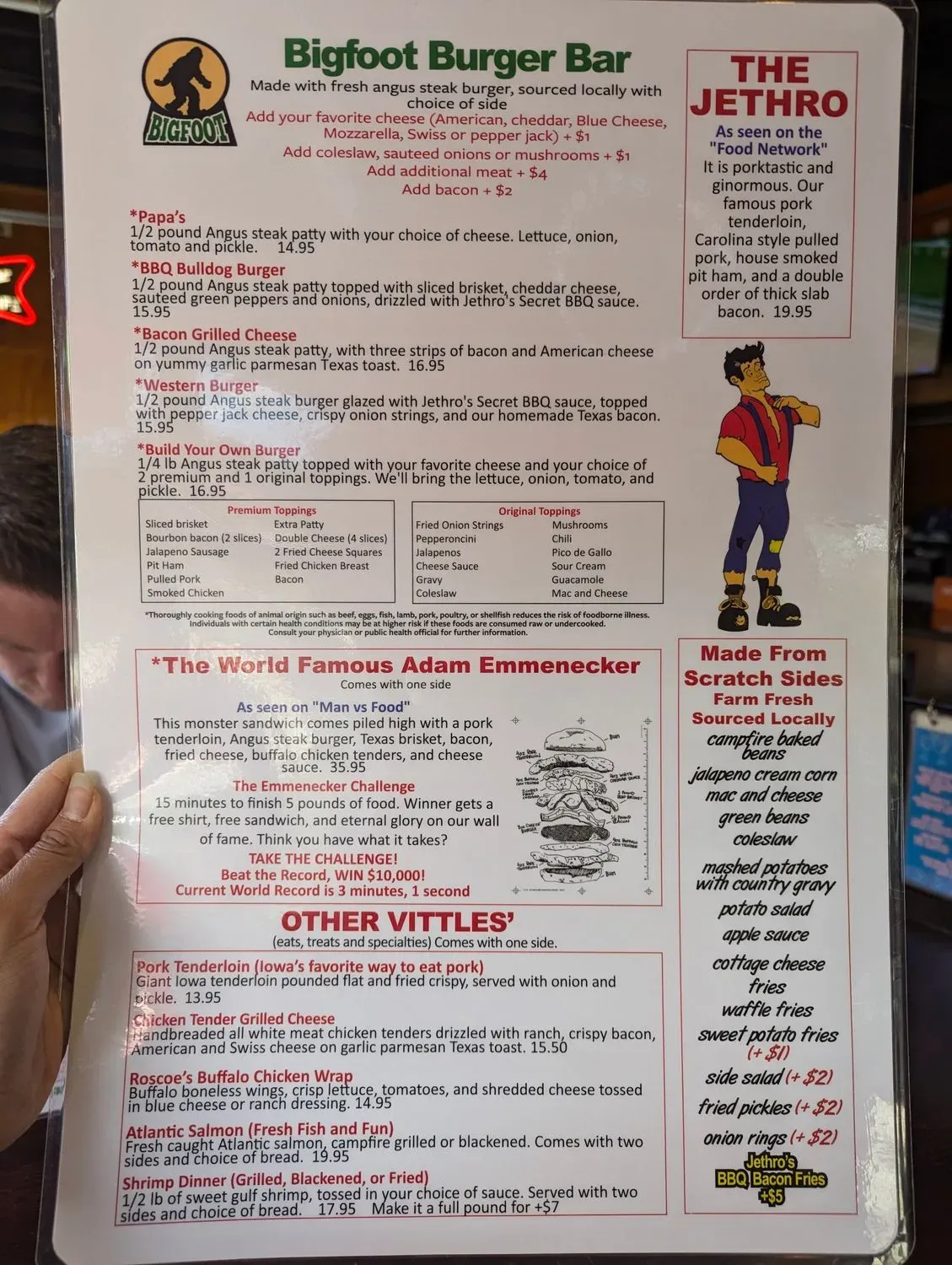 Jethro's BBQ Menu - Updated October 2025