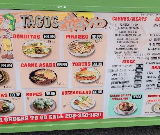 El Chavo Menu | Boise, ID | Checkle