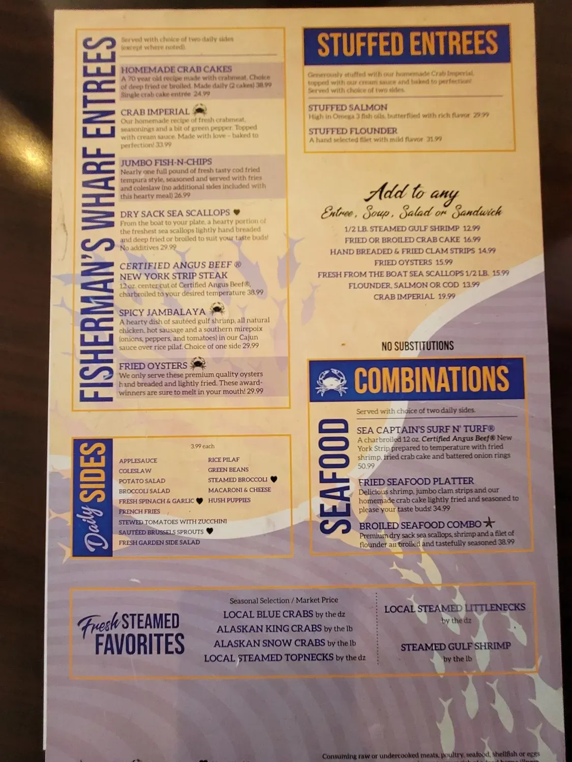 Meding's Seafood Menu - Updated October 2025