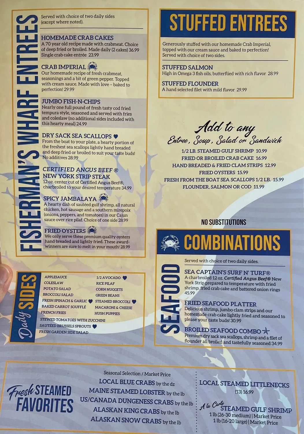 Meding's Seafood Menu - Updated October 2025