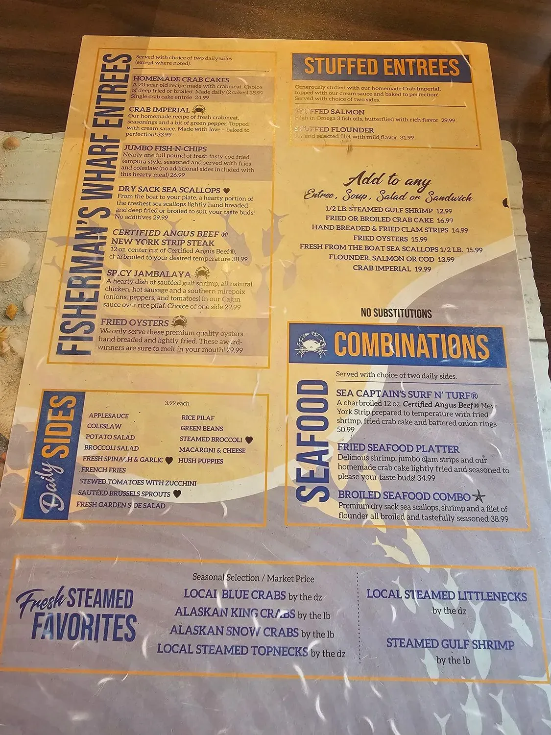 Meding's Seafood Menu - Updated October 2025