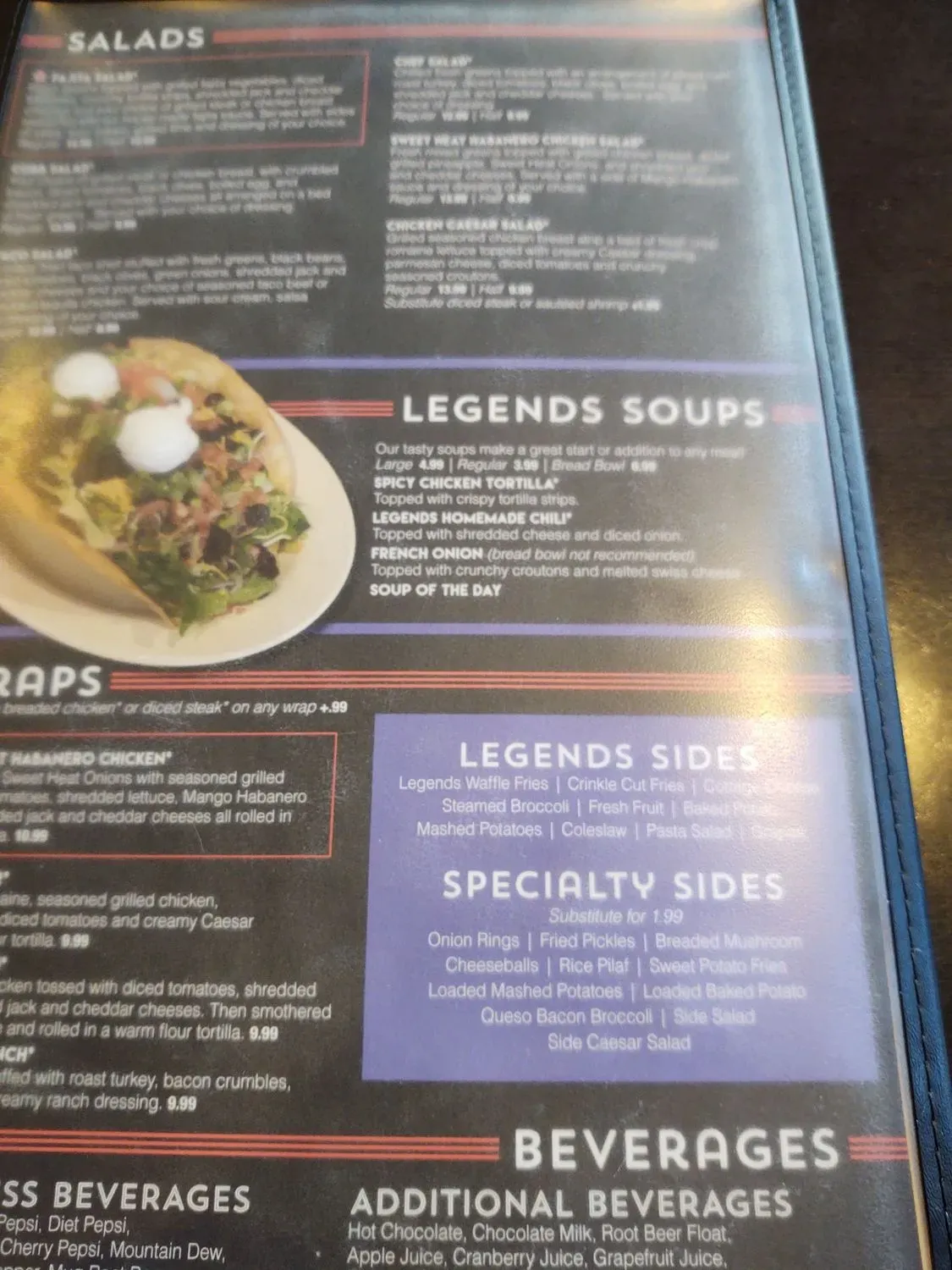 Legends American Grill Menu - Updated October 2025