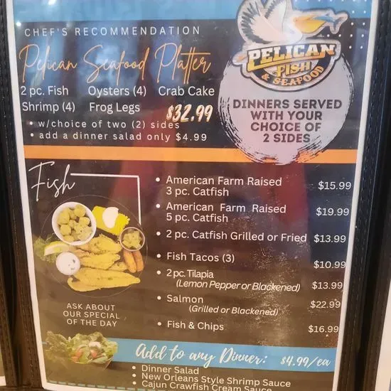 Pelican Fish & Seafood Menu | Texarkana, AR | Checkle