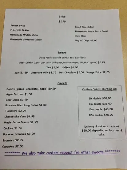 Kay's Cafe Menu | Columbia, KY | Checkle