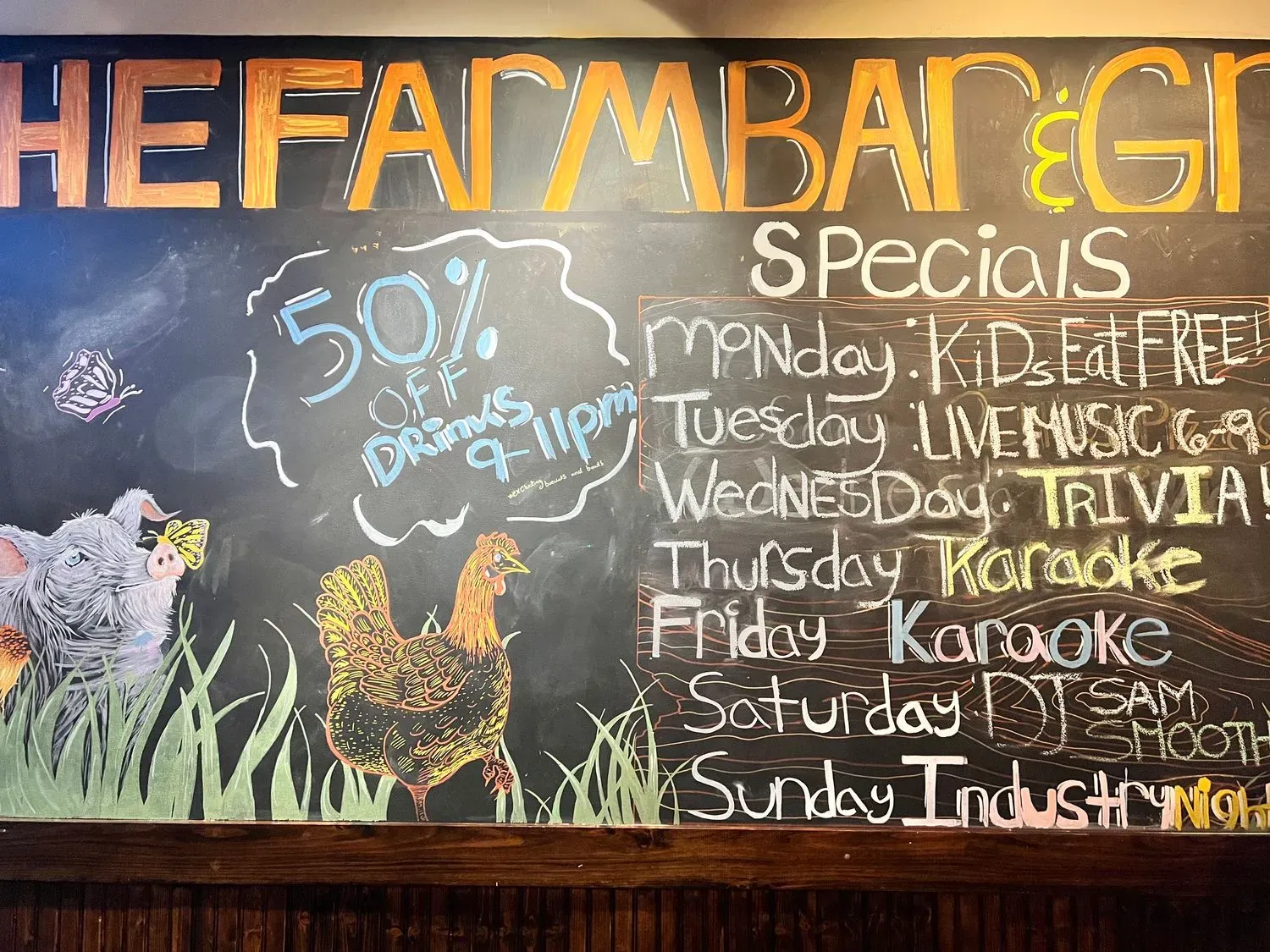 The Farm Bar and Grille Menu - Updated October 2025