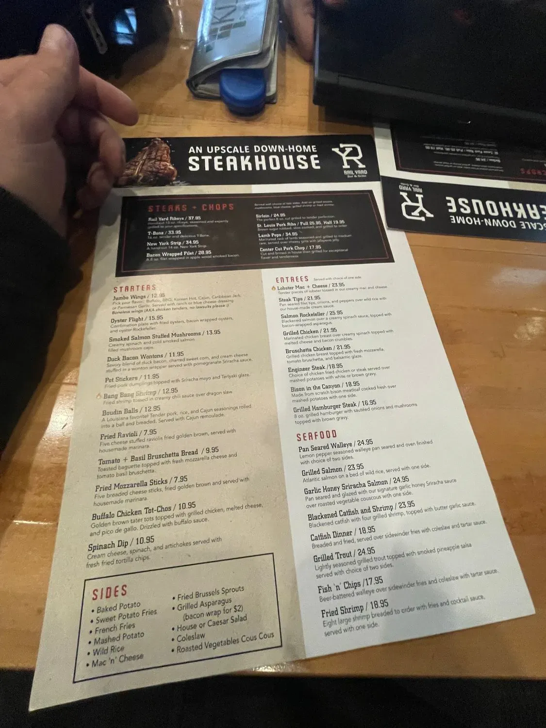 The Railyard - Gillette Menu - Updated October 2025