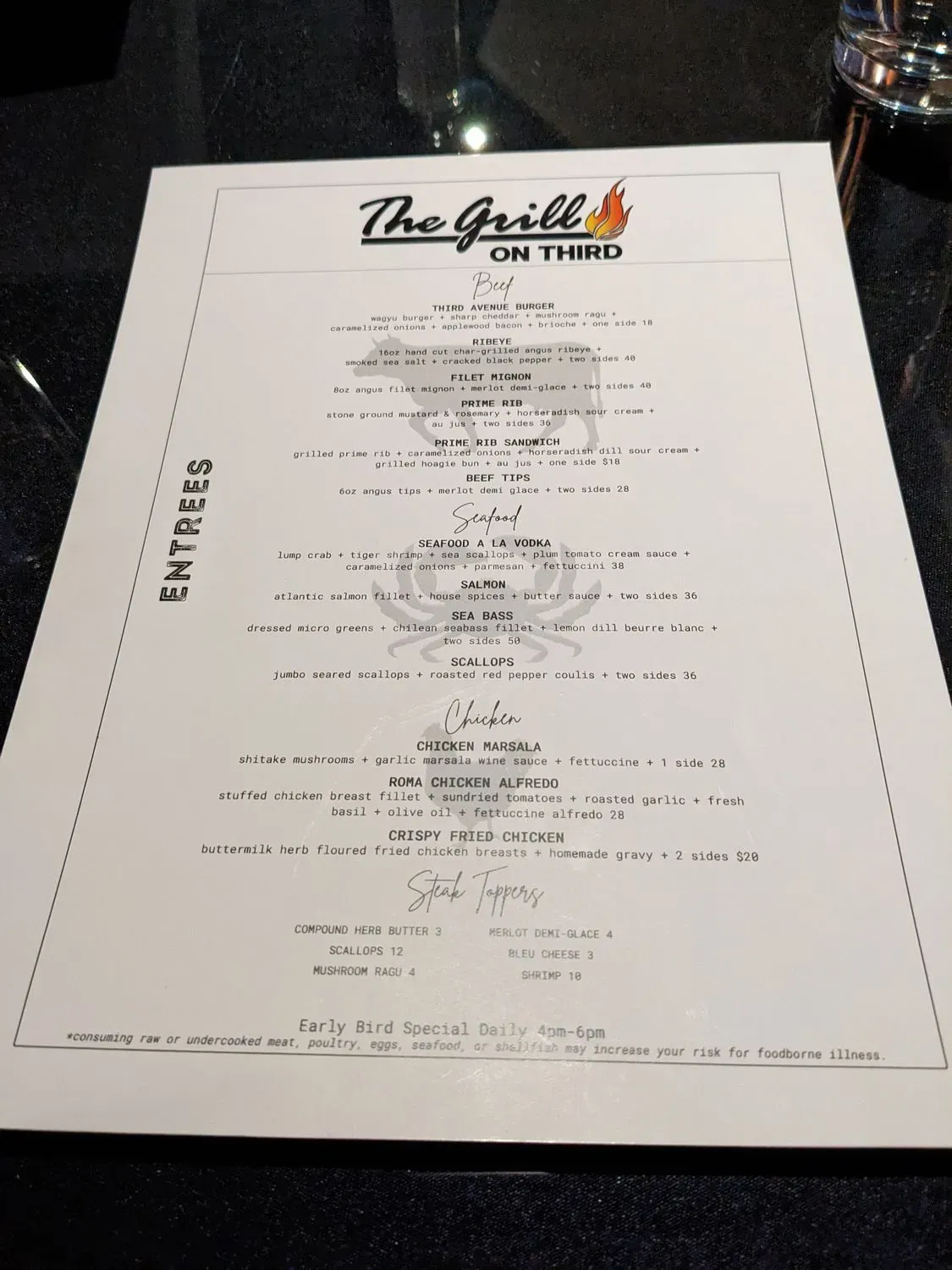 The Grill on Third Menu - Updated October 2025