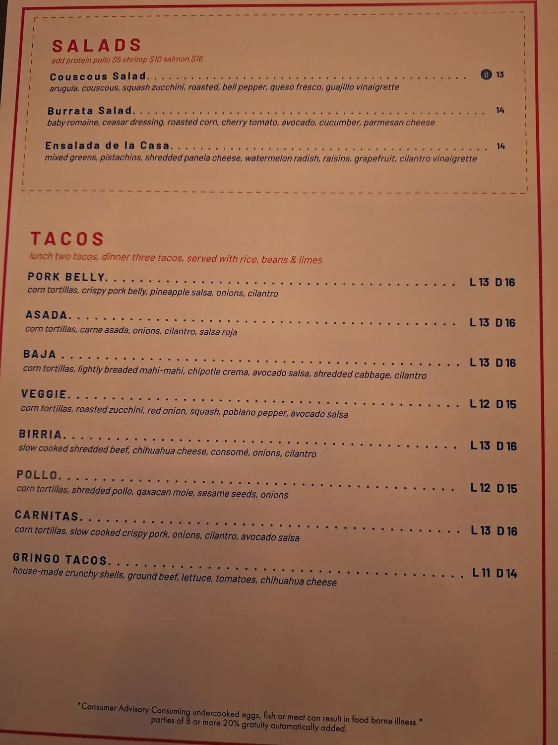 Holé Molé Menu - Updated October 2025