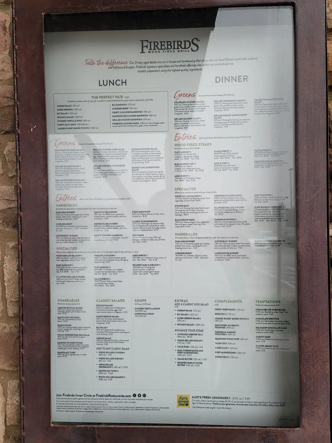 Firebirds Wood Fired Grill Menu - Updated October 2025