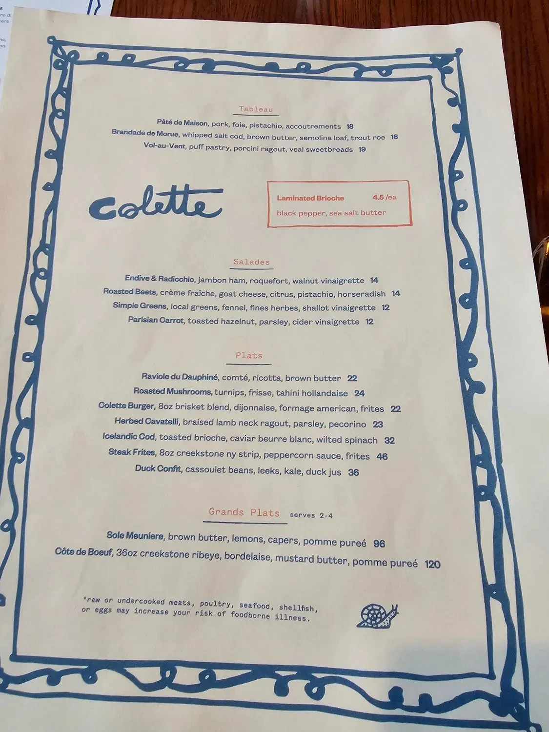 Colette OTR • Mostly French Restaurant by Chef Danny Combs Menu ...
