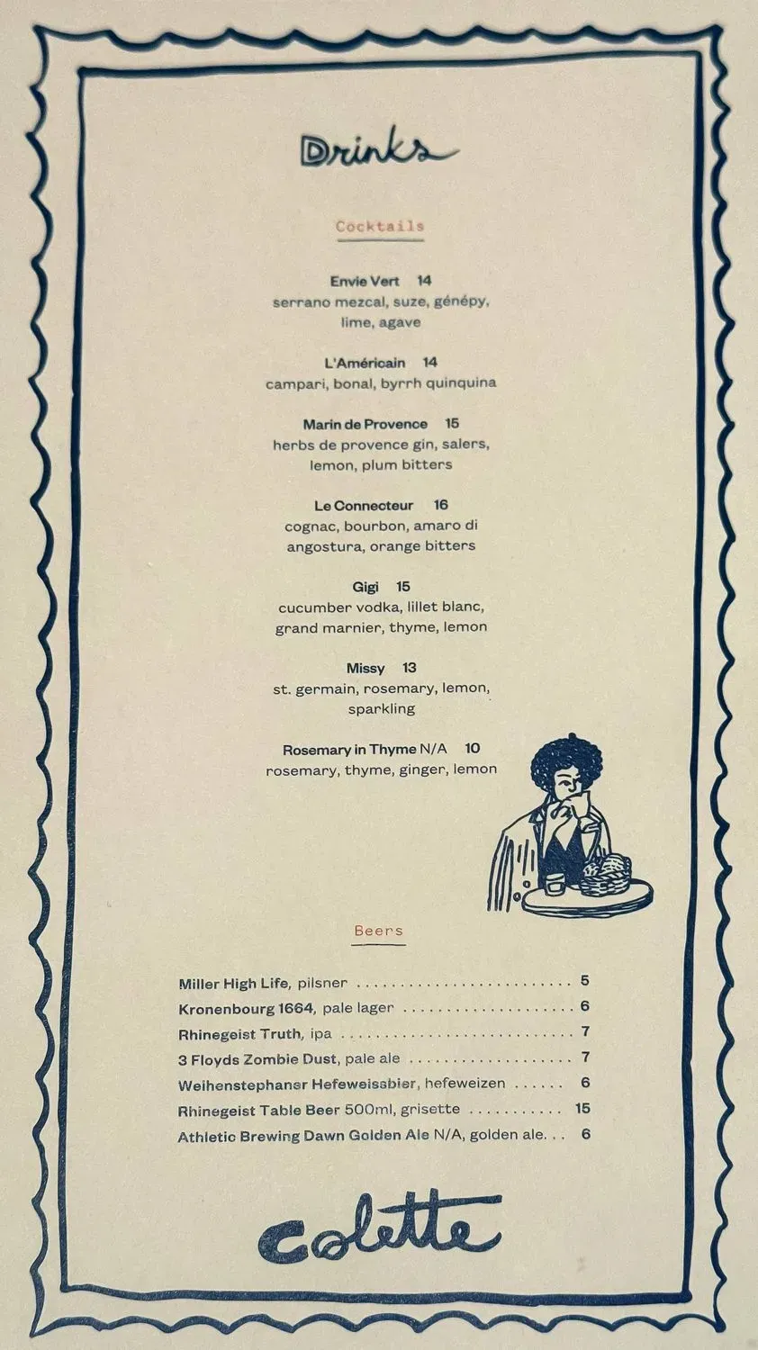 Colette OTR • Mostly French Restaurant by Chef Danny Combs Menu ...