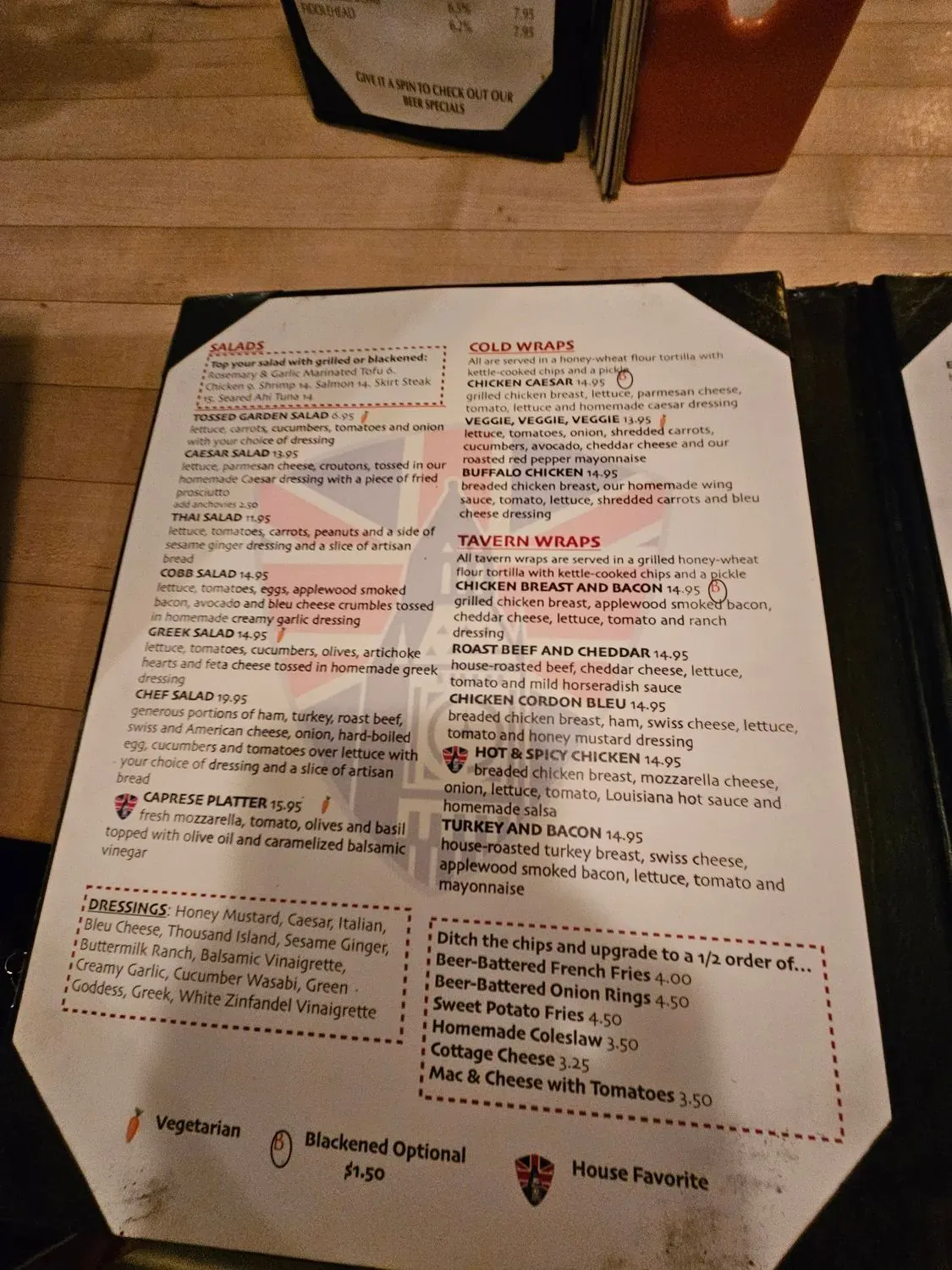Man of Kent Tavern Menu - Updated October 2025
