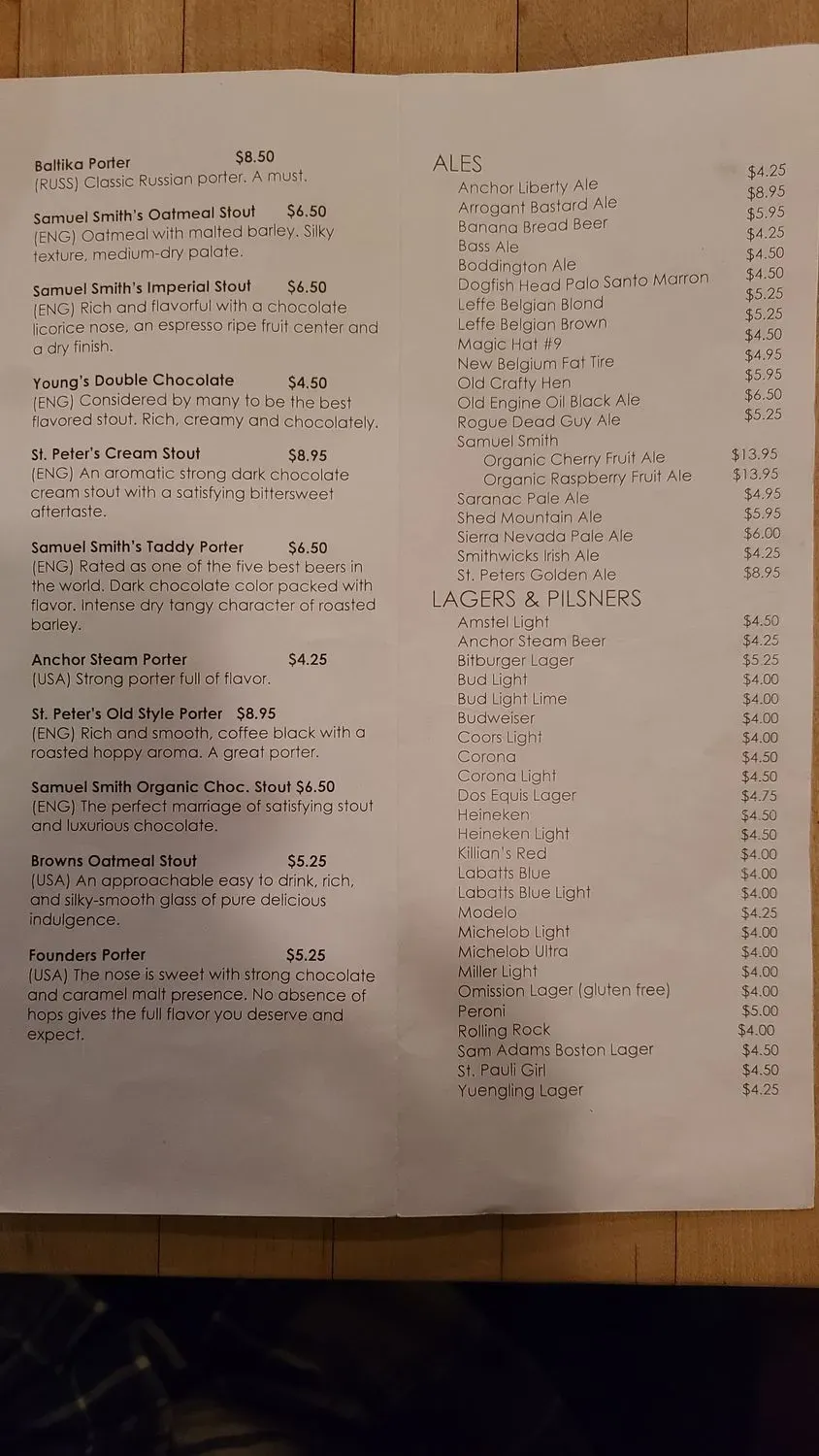 Man of Kent Tavern Menu - Updated October 2025