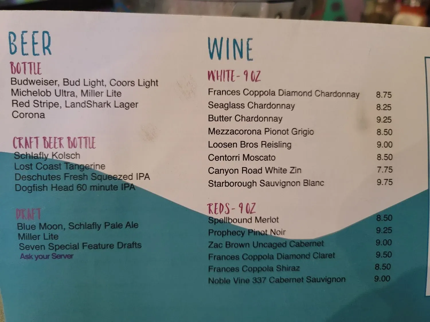 Flamingo Row Menu - Updated October 2025