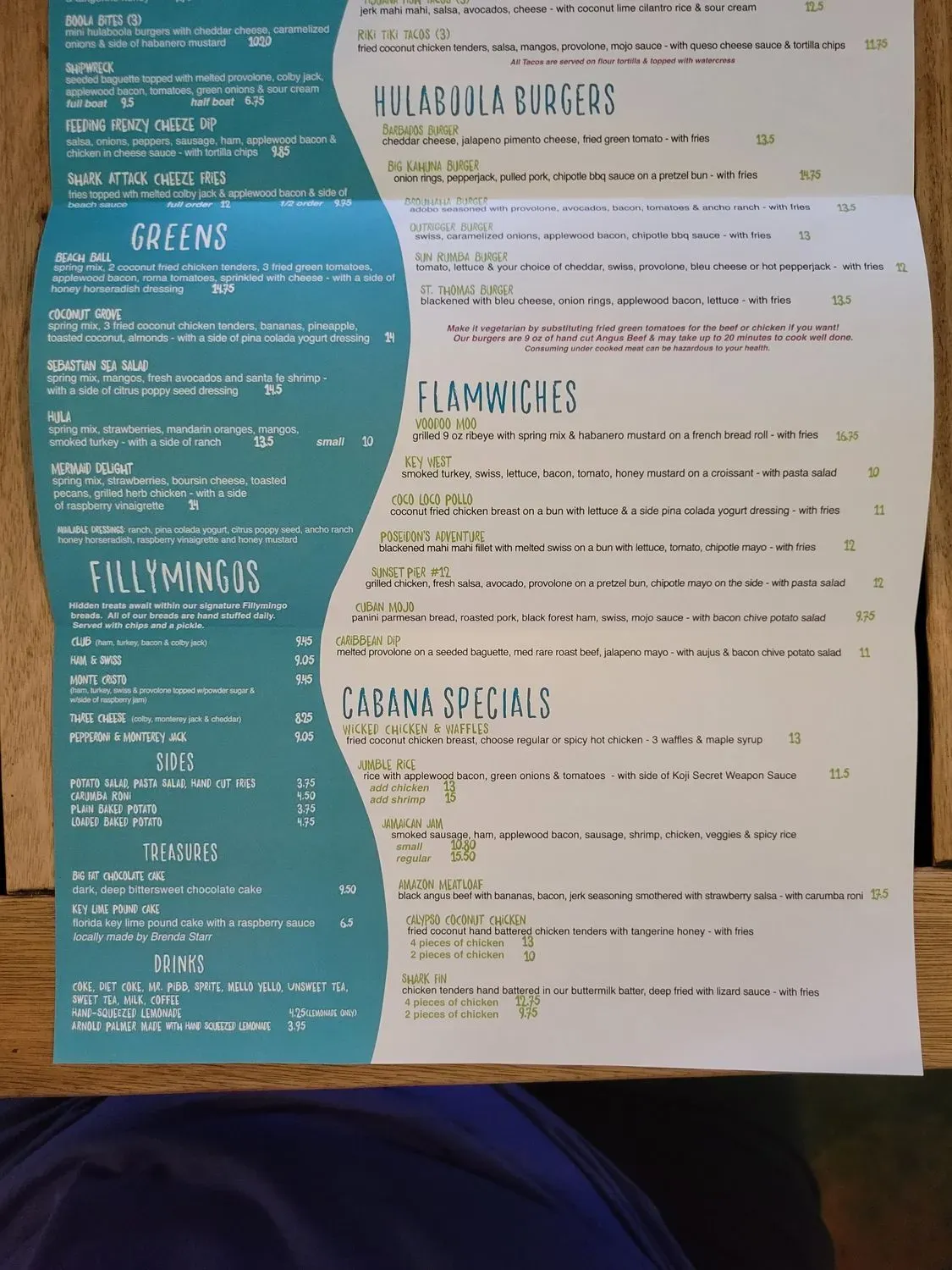 Flamingo Row Menu - Updated October 2025