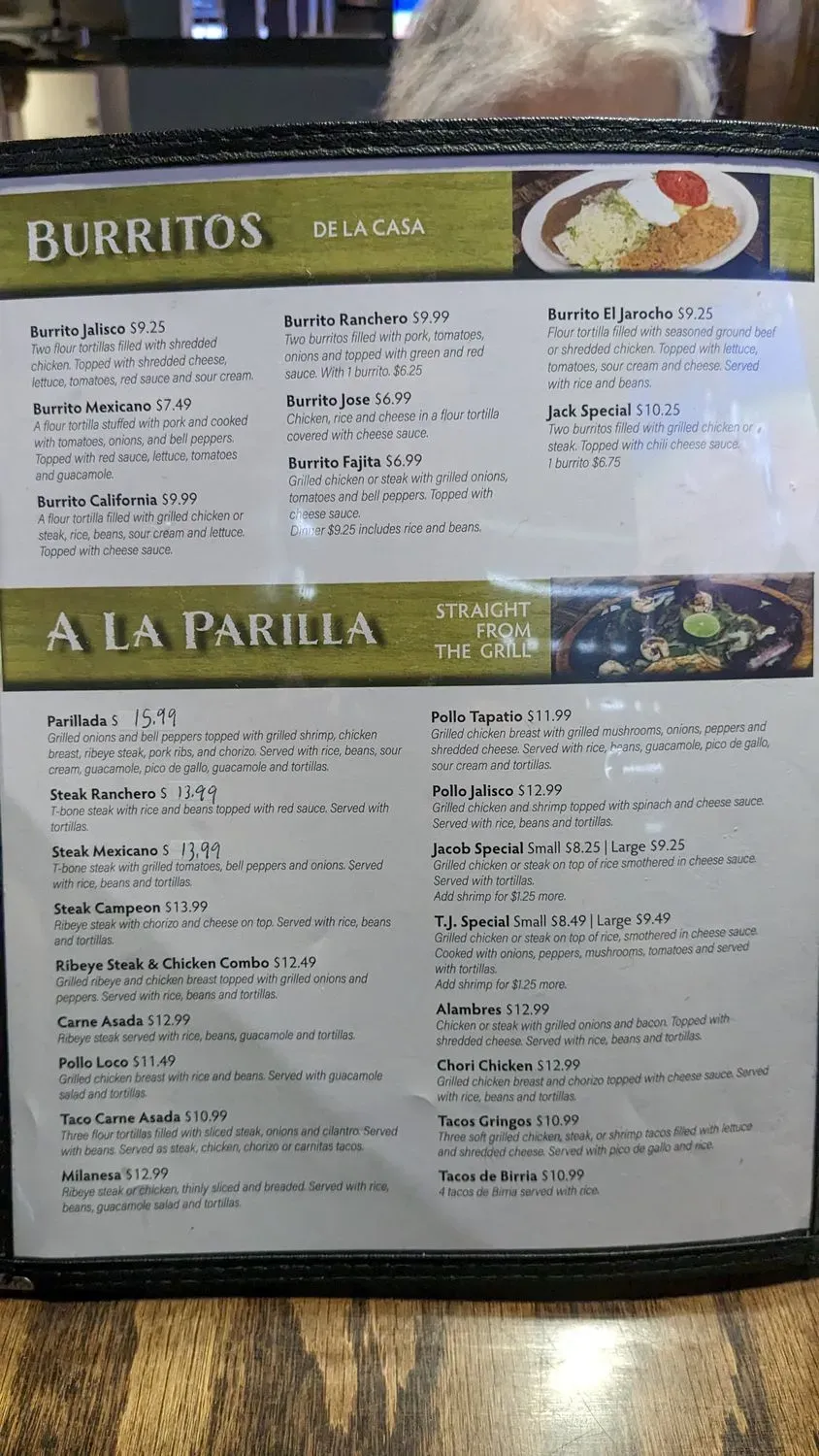 El Jalisco Menu - Updated August 2025