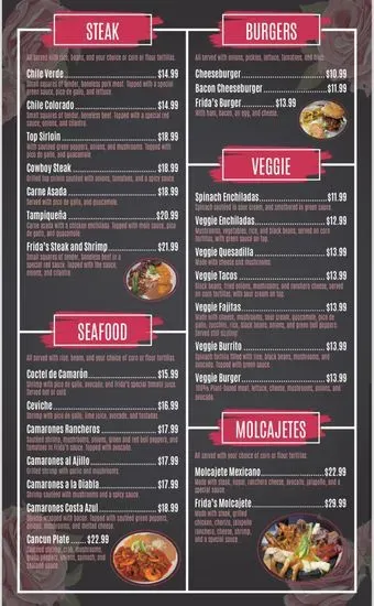 Frida’s House Mexican Food Casper Menu | Casper, WY | Checkle