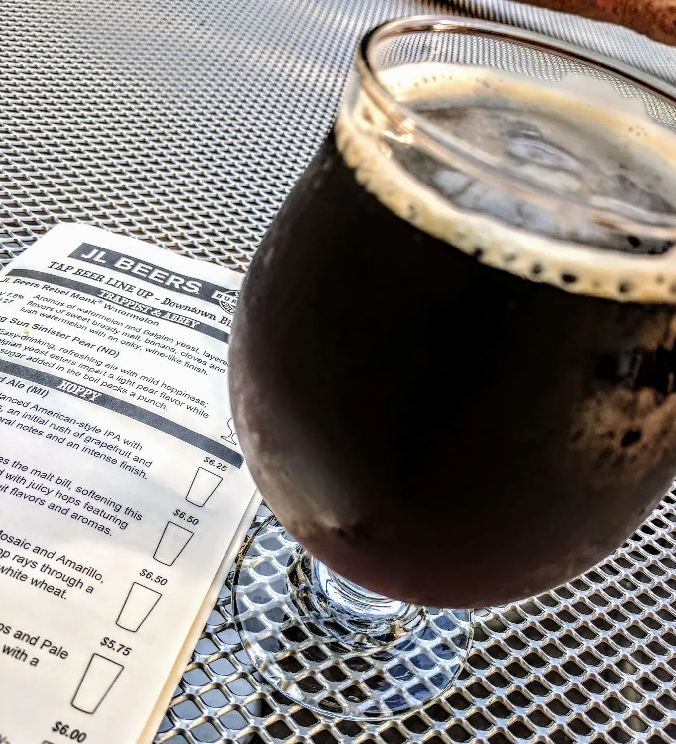 JL Beers Menu - Updated September 2025