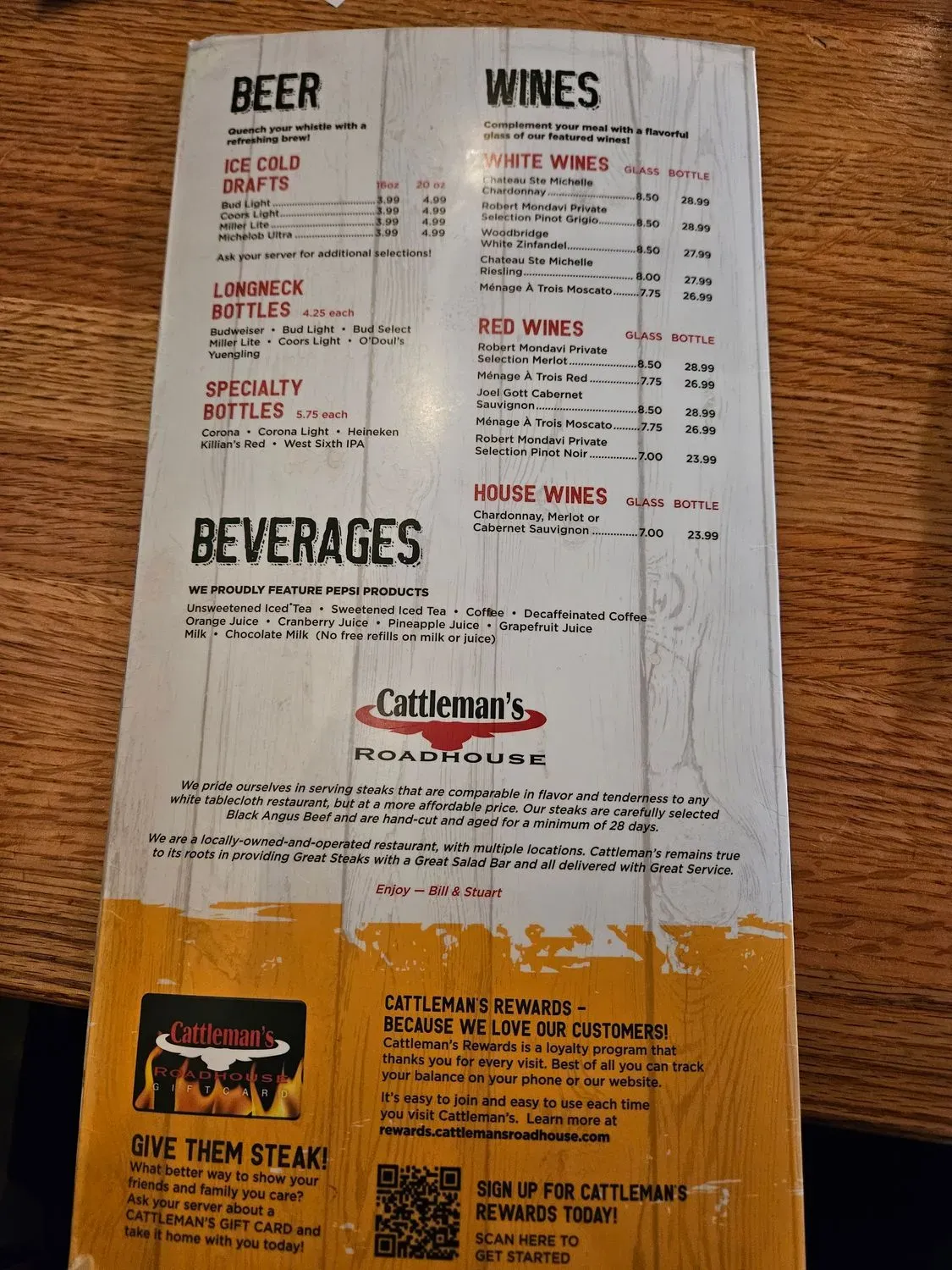 Cattleman's Roadhouse Menu - Updated October 2025