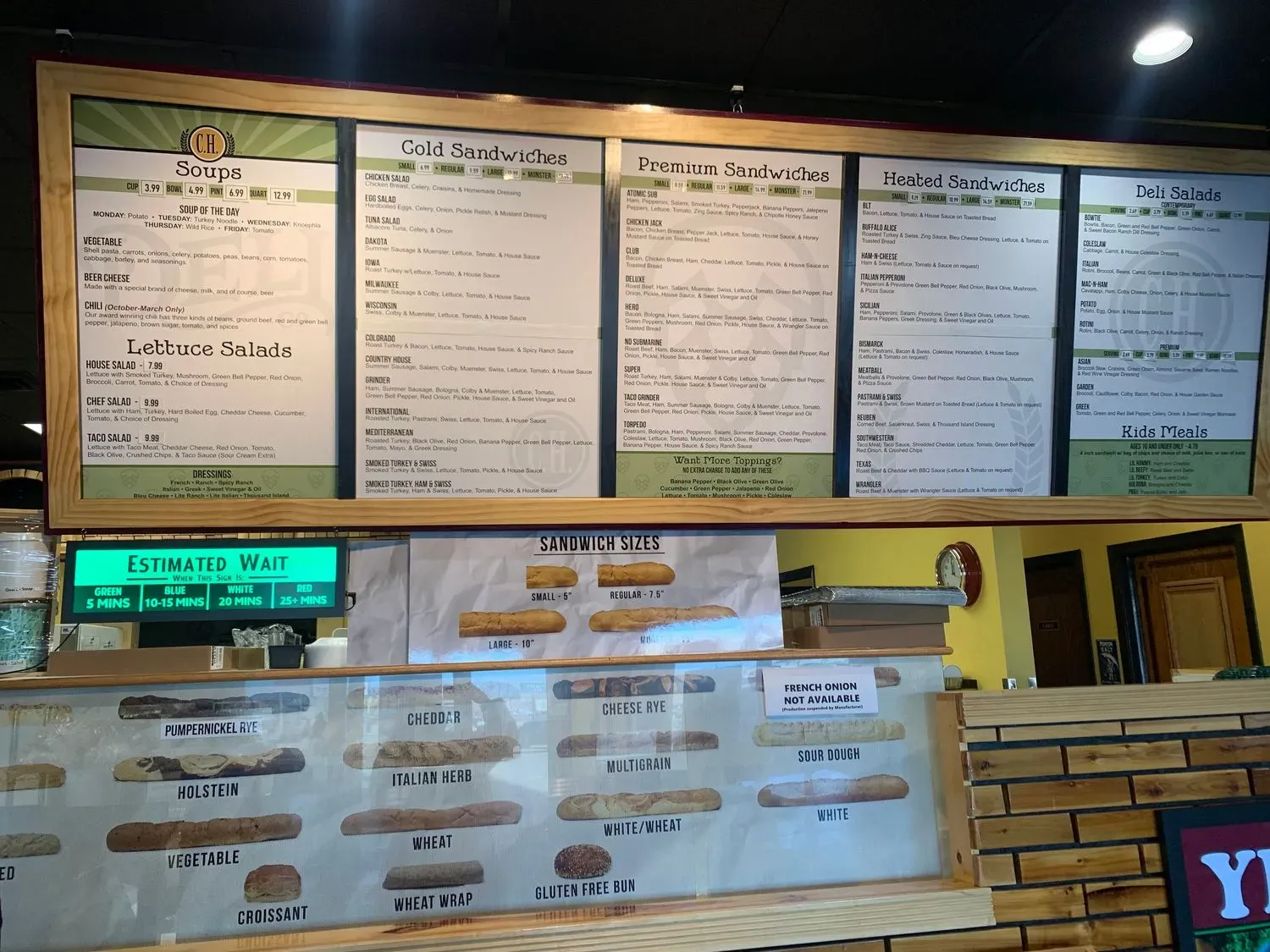 Country House Deli Menu - Updated October 2025