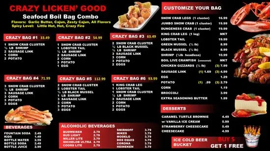 Crazy Lu Seafood Shack Menu | Horn Lake, MS | Checkle