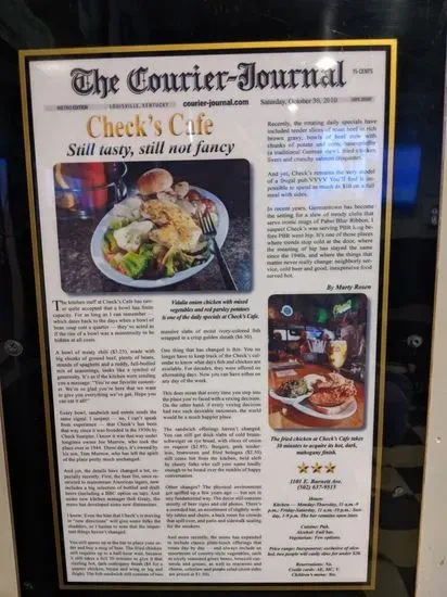 Check's Cafe Menu | Louisville, KY | Checkle