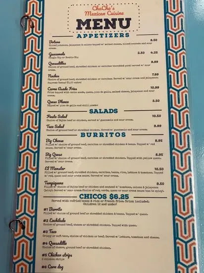 ChaCha’s Mexican Cuisine Menu | Piedmont, OK | Checkle