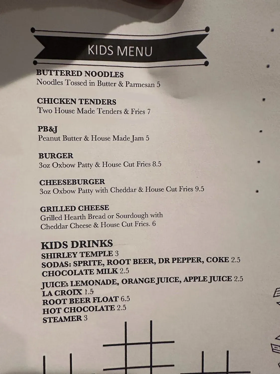 The Den Menu - Updated October 2025