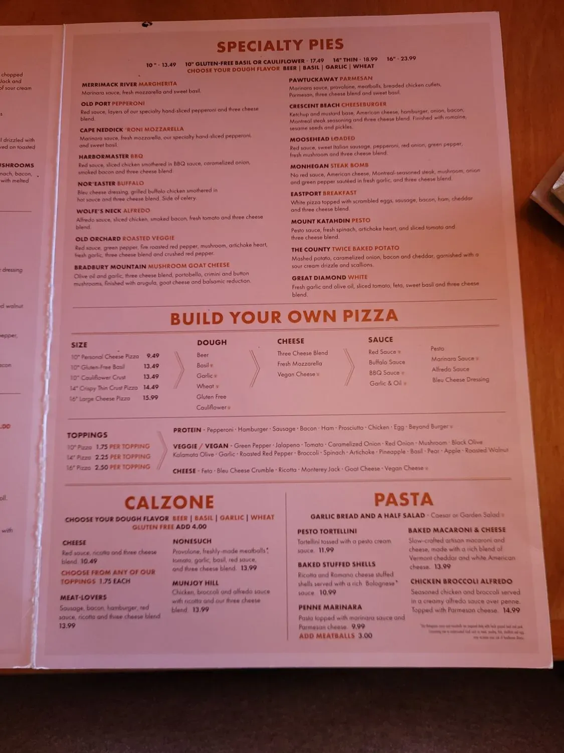 Portland Pie Company Menu - Updated October 2025