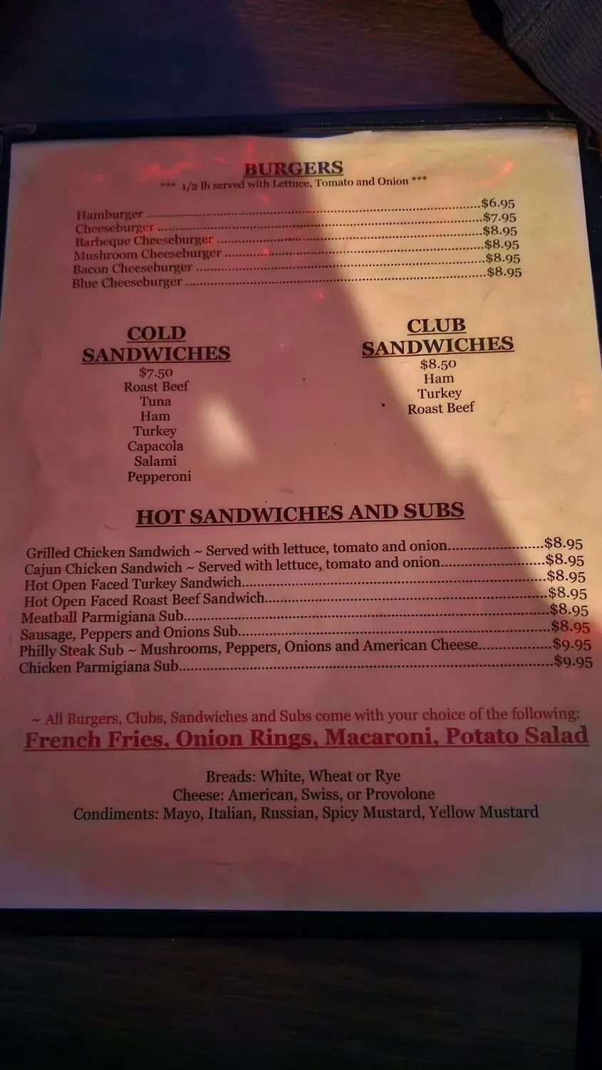 Guiseppe's Menu - Updated October 2025