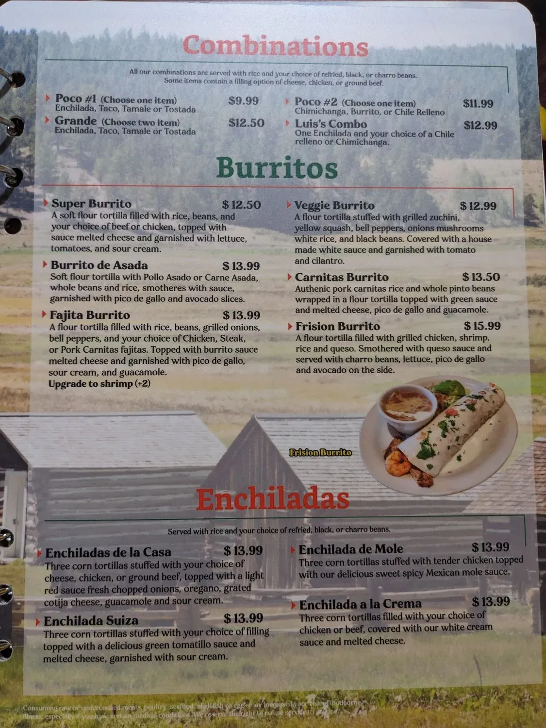 Rancho Viejo Menu - Updated October 2025