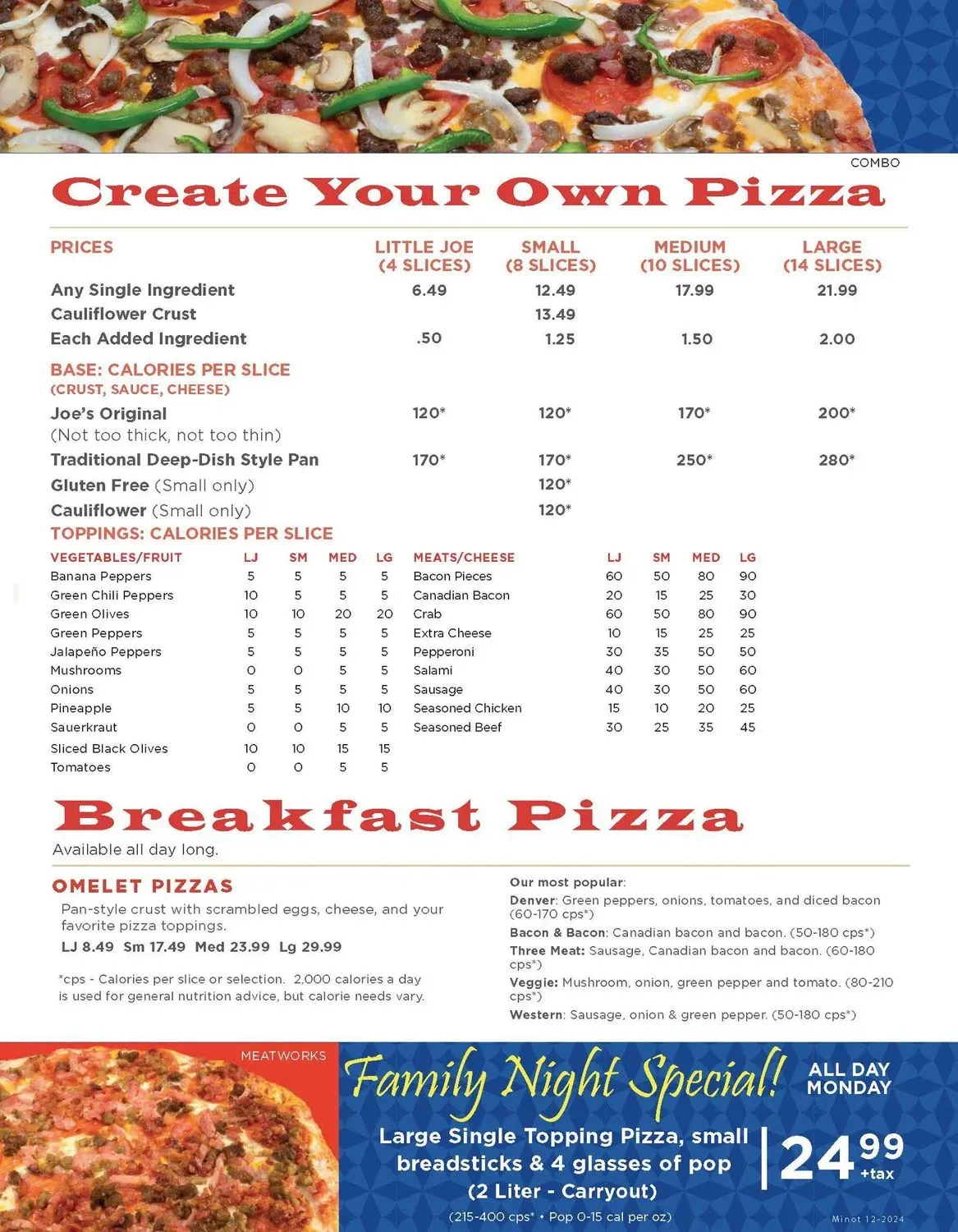 Happy Joe's Pizza & Ice Cream - Minot Menu - Updated October 2025