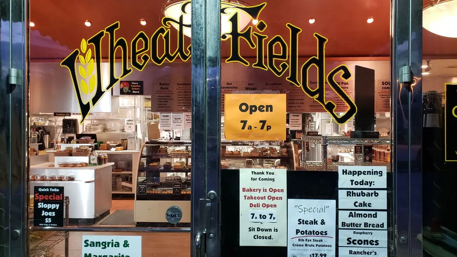 WheatFields Eatery & Bakery Menu - Updated October 2025