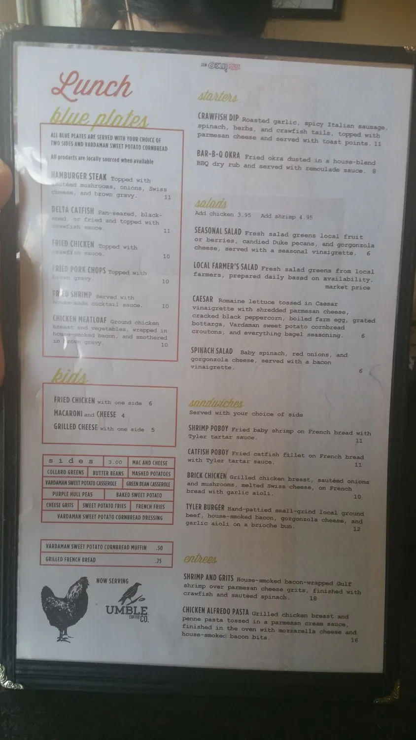 Restaurant Tyler Menu - Updated October 2025