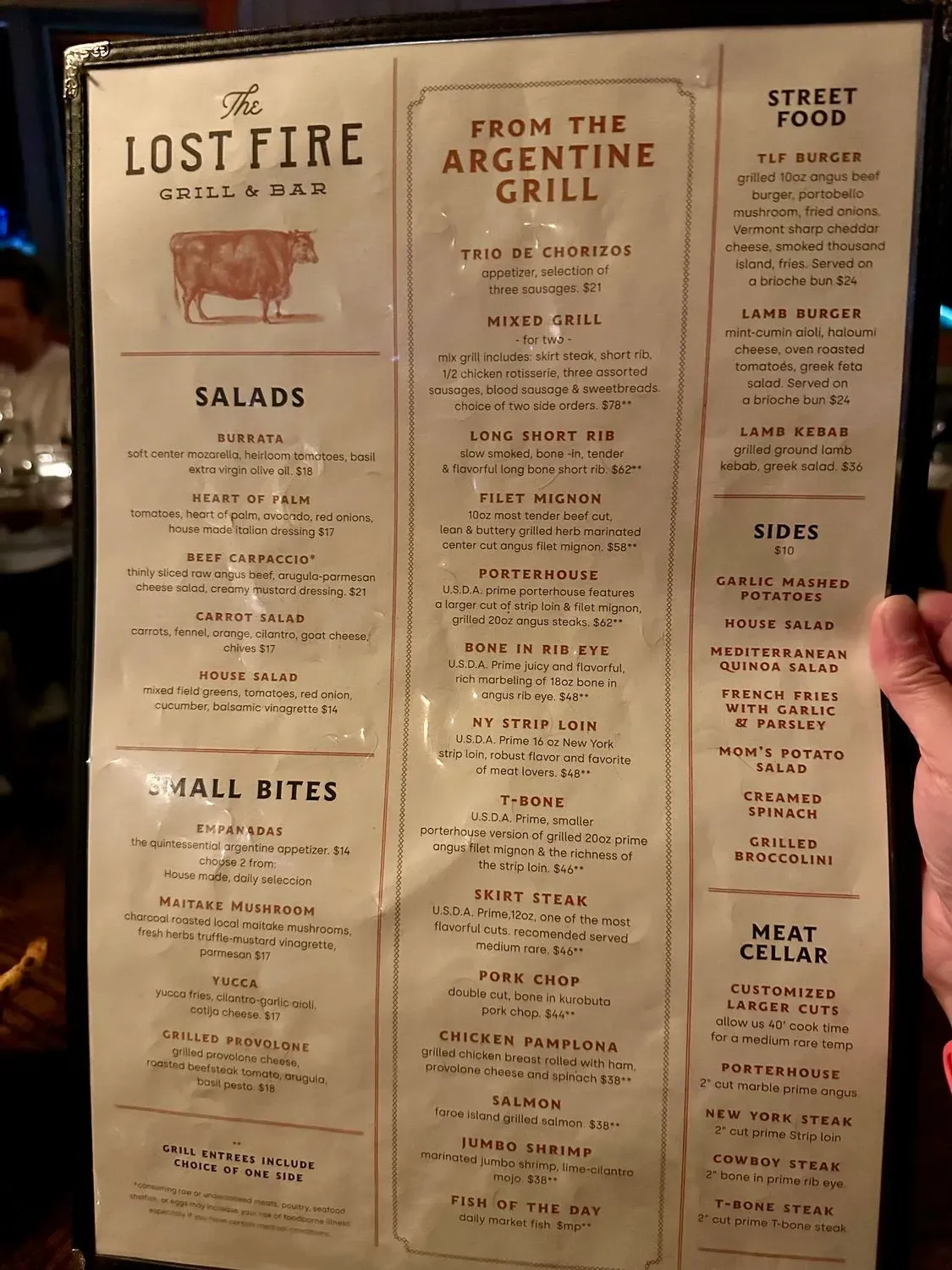The Lost Fire Menu - Updated October 2025