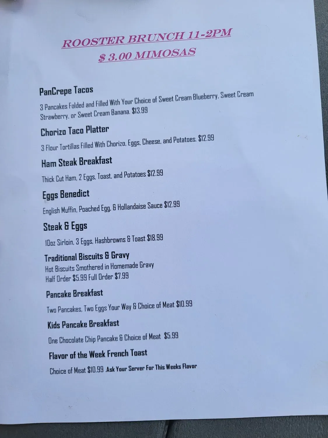 Drunken Rooster Bar & Grill Menu - Updated October 2025