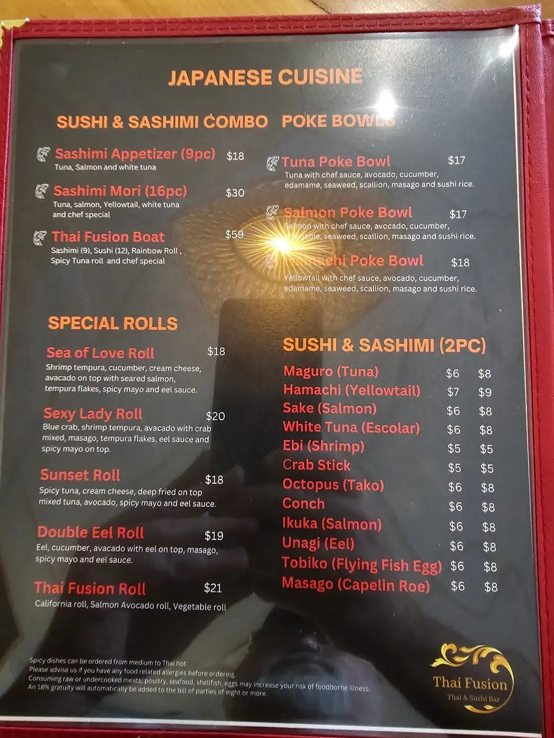 Thai Fusion Menu | Barboursville, WV | Checkle